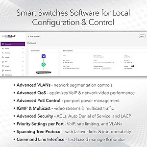 NETGEAR 10-Port Ultra60 PoE 10G Multi-Gigabit Ethernet Smart Switch (MS510TXUP) - Managed, with 8 x PoE++ @ 295W, 2 x 10G SFP+, Optional Insight Cloud Management, Desktop or Rackmount