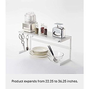 Yamazaki Home Tower Expandable Support Rack - Kitchen Storage Shelf Organizer - Large - Steel
