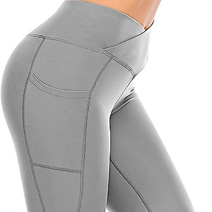 Bblulu High Waist Yoga Leggings with Pockets,Tummy Control Workout Leggings Gym Running 4 Way Stretch Yoga Pants