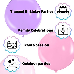 LEEZZIZZ Giant Balloons 36 Inch Large Balloons Latex, Big Balloons, 9 Pcs Jumbo Balloons Bluk for Kid's Party Wedding Birthday Supply Decorations. Multi