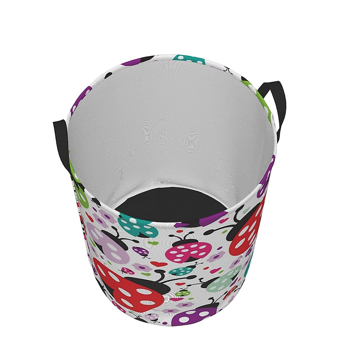 Foruidea Ladybug Polka Dot Laundry Basket,Laundry Hamper,Collapsible Storage Bin, Oxford Fabric Clothes Baskets,Nursery Hamper For Home,Office,Dorm,Gift Basket