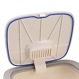 Haofy Rice Container, 22.0lb Capacity Cereal Container One Button Open Thickened Sealed with Measuring Cup Lid for Kitchen for Flour for Mung Bean for Rice for Barley (Light Gray)