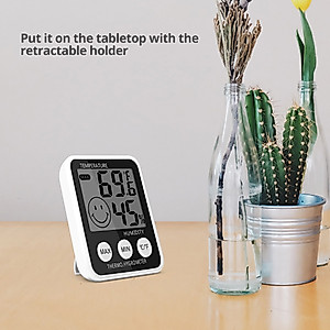 TiToeKi Digital Hygrometer Indoor Thermometer Humidity Monitor Gauge 2-in-1 Monitor， for Room Greenhouse Office Hotel