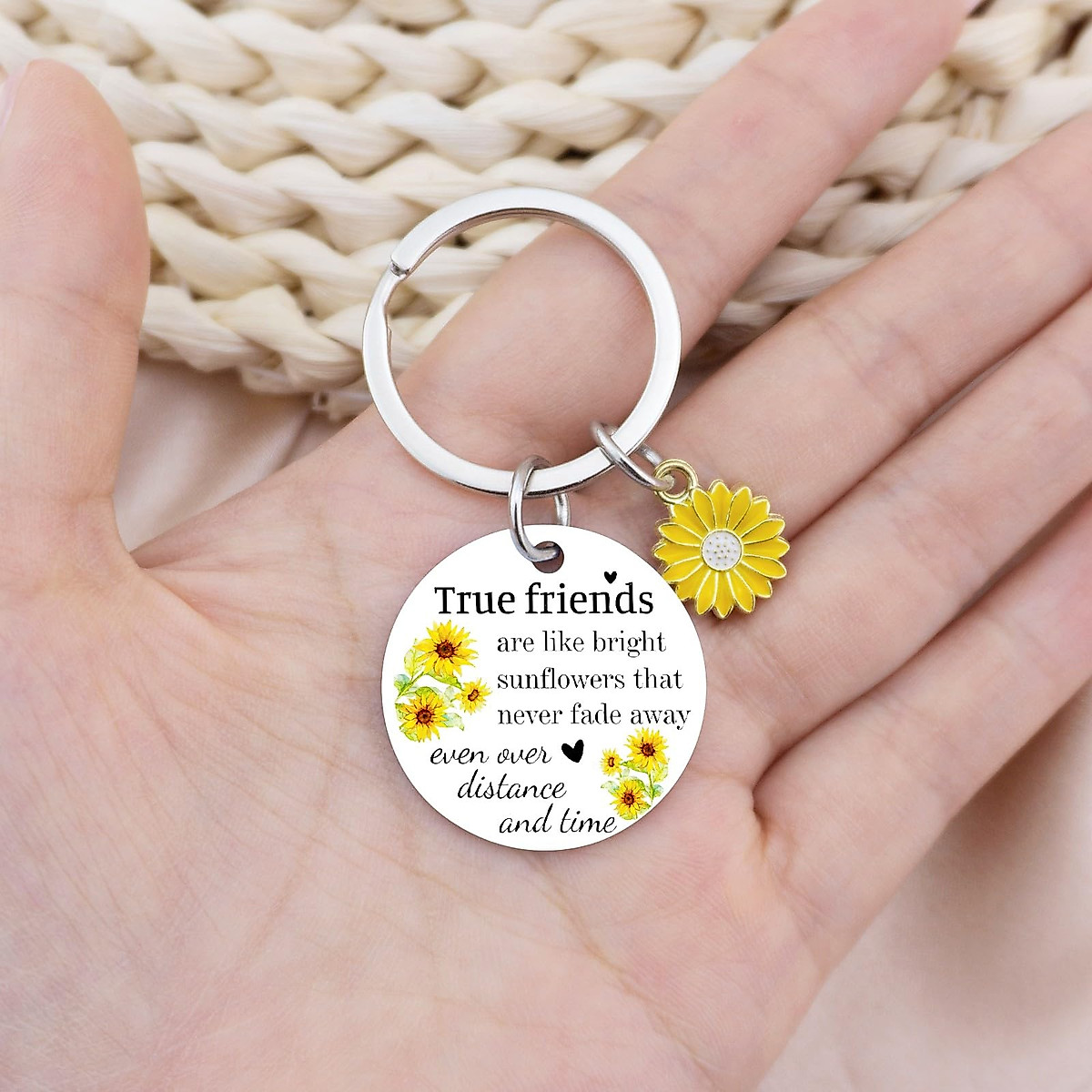 Ikacvb Sunflower Best Friends Gifts Friendship Keychain Gifts For Bestie Bff Best Female Friend Birthday Gifts For Women Stocking Stuffers Leaving Going Away Gift Christmas