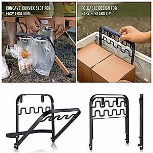 TOBWOLF Outdoor Trash Bag Holder, Iron Foldable Trash Bag Rack, Portable Trash Bag Frame Garbage Bag Hanging Rack, Garbage Bag Holder Stand for Outdoor Camping, Picnic, Garden Barbecue