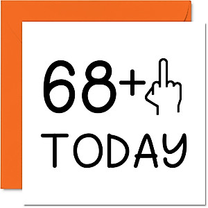 69th Birthday Card Funny for Women - Novelty Middle Finger - Rude Birthday Cards for Men, 5.7 x 5.7 Inch Birthday Greeting Cards, Joke Cards for Mom Dad Papa Pops Grandpa Grandma Nan Aunt Uncle