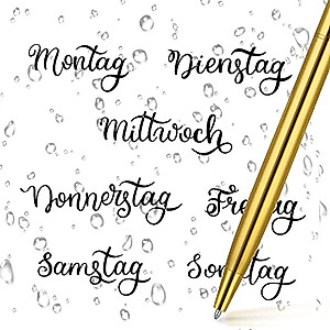 TIESOME Ballpoint Pens, 3 Pack Slim Stainless Steel Metallic Retractable Pens Black Ink 1 mm Nice Gift for Business Office Students Teachers Wedding Christmas (Gold)