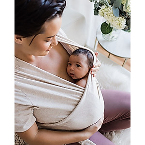 Kindred Bravely Organic Cotton Skin to Skin Wrap Top | Kangaroo Shirt for Mom and Baby (Oatmeal Heather, Medium)