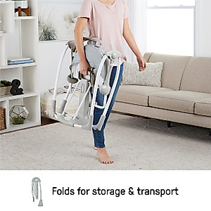 Ingenuity ConvertMe 2-in-1 Compact Portable Automatic Baby Swing & Infant Seat, Battery-Powered Vibrations, Nature Sounds, 0-9 Months 6-20 lbs (Raylan)