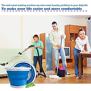 Mini Washing Machine With Foldable Tub Portable Personal Rotating Ultrasonic Turbines Washer USB Convenient Laundry for Travel Home Business Trip