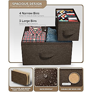 Sorbus Dresser with 7 Drawers - Chest Organizer Tower Unit with Steel Frame, Wood Top, Easy Pull Fabric Bins - Storage Furniture for Bedroom, Hallway, Closet & Office Organization