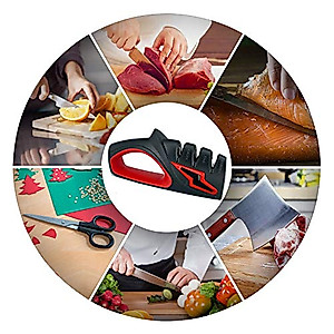 Knife Sharpener - Kitchen Professional 4 in 1 Blade and Scissor Sharpening Tool - Chef's Best Choice Sharpeners - Diamond Tungsten Steel Ceramic Non-Slip afiladores de cuchillos