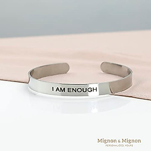 Cuff Engraved Bracelet Graduation Gift for Her Teacher Appteciation Personalized Bangle for Women Custom Name Inspirational Friendship Bridesmaid Proposal Coordinate - FBR