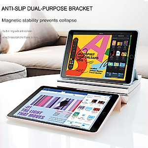 Aoub Case for iPad Mini 1/2/3, Ultra Slim Lightweight Trifold Stand Smart Auto Sleep/Wake Cover, Soft TPU Silicone Back Case for iPad Mini 1st/2nd/3rd Generation 7.9 inch, Light Pink