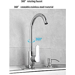 LANADO Kitchen sink, stainless steel sink for laundry, simple household laundry sink with faucet, suitable for hotel restaurant kitchens