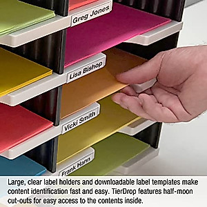 Ultimate Office TierDrop Literature Organizer/Forms Sorter, 6-Compartment Add-On (for Any 3-Wide TierDrop Unit), Gray w/Black