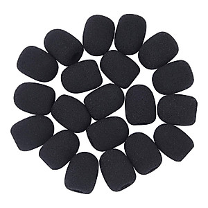 Sunmns 20 Pack Mini Size Lapel Headset Microphone Mic Windscreen Foam Cover, Black