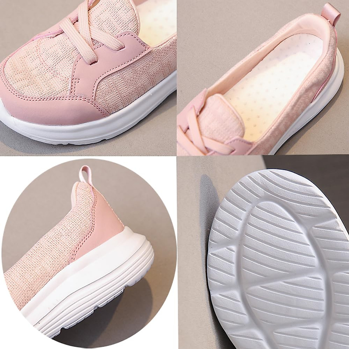 Hrtesus Orthopedic Women’s Breathable Slip On Arch Support Non-Slip Shoes, Kotsas Orthopedic Walking Shoes for Women (Black, 10)