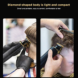 AUPancc Winnieindustries Professional Cordless Rechargeable Hair Trimmer,0mm Baldheaded Hair Clippers T-Blade Hair Clipper for Men Zero Gapped Detail Beard Shaver Barbershop