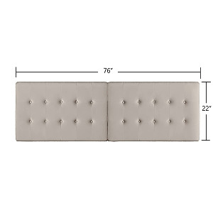 24KF Taupe Wall Mounted Tufted Button King Headboard, Soft Comfortable Velvet Padded King/CA King Size Headboard-6035-K-Taupe