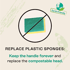 MightyNest Ceramic Kitchen Sink Ceramic Caddy and Organizer Set with Cose Nuove Nature Soft Dish Brush for Sustainable Kitchen Cleaning