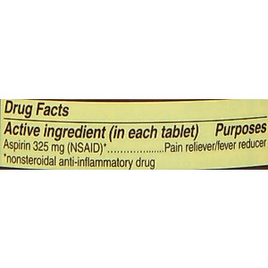 Genuine Bayer Aspirin 325mg Coated Tablets, Pain Reliever and Fever Reducer, 200 Count