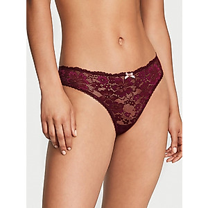 Victoria's Secret Lace Thong Underwear, Panties for Women, Body By Victoria, Purple (M)