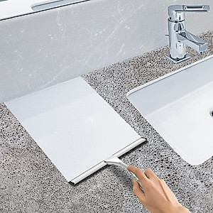 All-Purpose Stainless Steel Shower Squeegee for Shower Doors with 2 Adhesive Hooks, Bathroom Cleaner Tool Household Window Mirror Squeegee for Home Cleaning, Glass Door, Tile Wall, Car, 12 Inch Silver