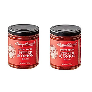 Al Amin Foods Harry and David sweet recipe pepper and onion relish 2 glass jars net wt 10 oz (283g) Red