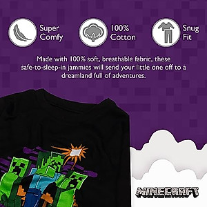 Minecraft Boys' Big 2-Piece Snug-fit Cotton Holiday Pajama Set, Soft & Cute for Kids, IM SSSCARED, 8