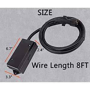 7 Pin Trailer Wiring Harness Plug, 7 Way Plug Inline Trailer Cord, 8 Feet, with Box, for Your Trailers, RVs, Campers, caravans, Food Vans and Other Towed Vehicles
