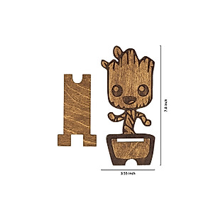 Wood Cute Cell Phone Stand, Compatible with iPhone 12 11 Pro XS Max XR 8 7 6S Plus, Samsung S20+ Note10, Phone Stand, Wood Phone Holder Stand, Wooden phone stand for desk, charging stand… (Wood)