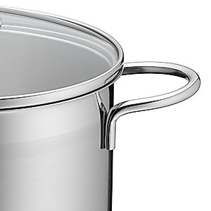 Silit Pot Set 7-Piece Diamant Pouring Rim Glass Lid Stainless Steel Polished Suitable for Induction Hobs Dishwasher-Safe