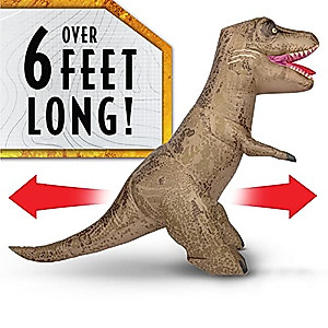 AIRTITANS Jurassic World Inflatable T Rex RC – Massive Attack Air Titans Dinosaur - Over 6 Feet Long - Turns & Spins - Stomps & Roars!