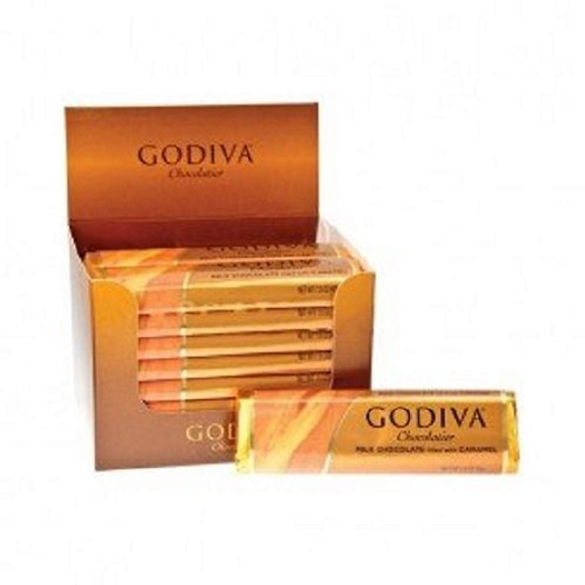 GODIVA BAR CHOCOLATIER MILK CHOCOLATE WITH CARAMELEL 1.5 OUNCES 4 COUNT