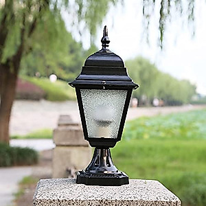 MODEBHD Continental Outdoor Table Lamp Column Lamp Tradition Victoria Antique Garden Lawn Floor Lamp Patio Villa Street Post Light Waterproof Outdoor Glass Light E27 Decoration Bollard Lamps
