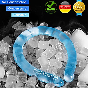 Neck Cooling Tube (One Each Colors, 3) | Wearable Cooling Neck Wraps for Summer Heat I Hands Free Cold Gel Ice Pack | Reusable Neck Cooler | Relief for Hot Flashes and Fever
