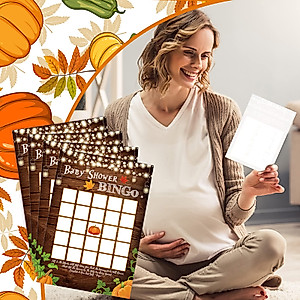 Baby Shower Game Set with 20 Pencils Rustic Wood Baby Bingo for Baby Shower Party Supplies The Price is Right Party Card for Gender Reveal(125 Pcs)