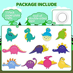 DISHIDIANZI Art Craft Gifts for Kids - 11 Paper Plate Art Kit Toys for Over 3 Years Old Boys Girls Toddlers, DIY Dinosaur Art Supplies for Kids Preschool/Party Gifts/Birthday/Christmas Game Crafts