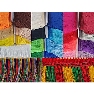 MONIDOOR Chainette Fringe Trim 6 Inch 10 Yards Tassel Fringe Trim for Sewing Craft DIY Decoration(918 Dark Brown)