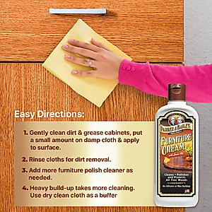 Parker & Bailey Furniture Cream - Multisurface Wood Cleaner and Polish Furniture Quick Shine Restorer Protector Kitchen Cabinets Surface Cleaner House Cleaning Supplies Home Improvement