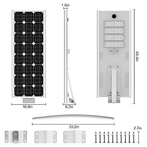 TENKOO 300W Solar Street Lights Outdoor Dusk to Dawn with Motion Sensor 192 LEDs 26000 Lumens IP65 Waterproof LED Flood Light for Parking Lot Yard Garden Street Basketball Court