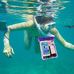 FECEDY 4 Packs Universal Waterproof Case Big Phone Dry Bag Pouch Tablet case for 2pcs iPhone 14 13 12 11 Pro Xs/XR/X/Max Plus Samsung Galaxy and Fits Smartphones Multicolor