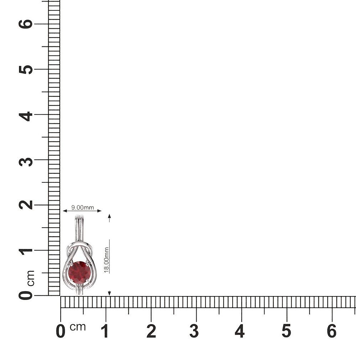 Diamondere Natural and Certified Ruby Infinity Knot Solitaire Necklace in 14k White Gold | 0.42 Carat Pendant with 18 Inch Chain