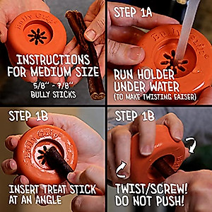 Bully Stick Holder for Dogs - Medium Size - Interactive Dog Toy, Dog Treat Holder, Slow Feeder, Treat Dispenser, Chew Toy and Dog Safety Device