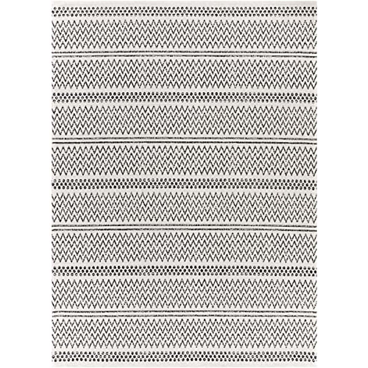 Mark&Day Area Rugs, 8x10 Aarau Bohemian/Global Cream Area Rug, Black/Cream/White Carpet for Living Room, Bedroom or Kitchen (7'10" x 10'2")