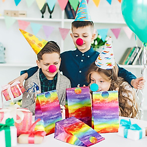 GITMIWS 28 Pcs Tie Dye Gift Bags, Kids Goodie Bags with 28 Pcs Stickers for Birthdays, Baby Showers, Kids Crafts and Activities, May Day, Valentine's Day, Christmas Day, Tie Dye Party Decorations（4.7L x3.2W x8.2H）