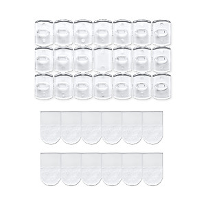 JELLYSUB Indoor Mini Light Clips with Adhesive Strips, 100 Clips+120 Strips, Clear, Damage Free Clips for Christmas/Festival Decoration, Removable Mini Wall Hooks for Hanging, Value Pack