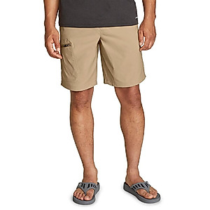 Eddie Bauer Men's Rainier Pull-On Shorts, Light Khaki, Medium, Hiking Shorts