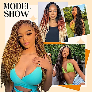 Karida Passion Twist Hair 24 inch, 7 Packs Passion Twist Crochet Hair Pre Looped, Pre Twisted Passion Twist Curly Crochet Hair For Black Women (24 Inch (Pack of 7), T30#)